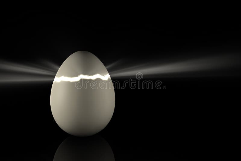 Light Shining from Cracked Egg Stock Illustration - Illustration of ...