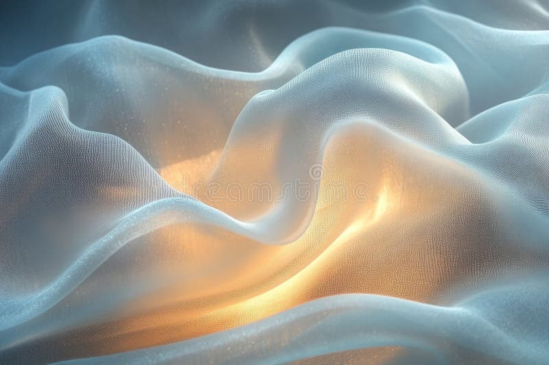 Light Shining through Flowing Transparent Cloth Creates Abstract ...