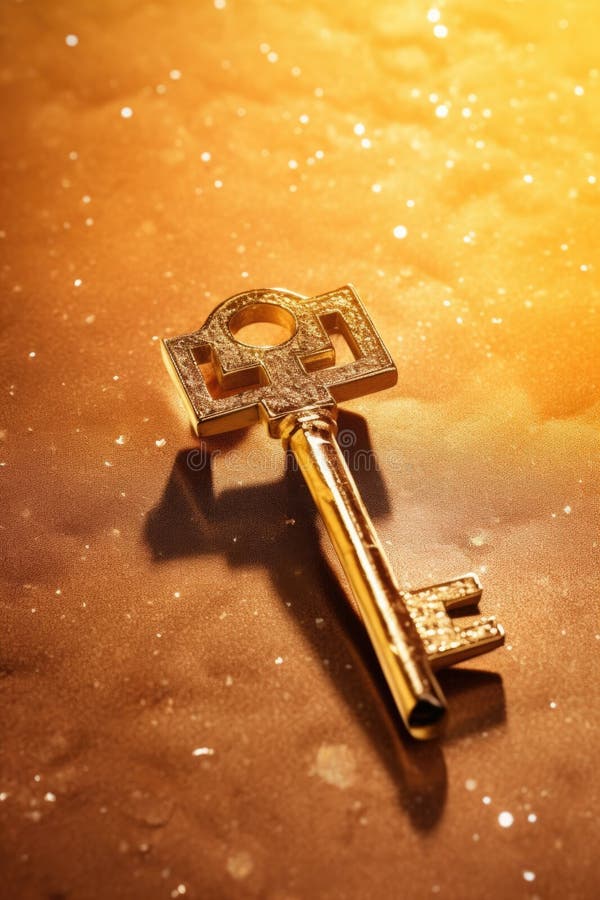 Light Shining on a Golden Key Labeled Leadership Stock Image - Image of ...