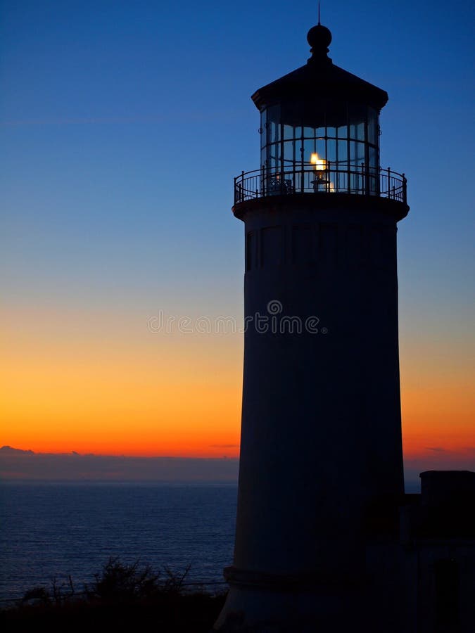 Light Shining in the North Head Lighthouse Stock Image - Image of ...