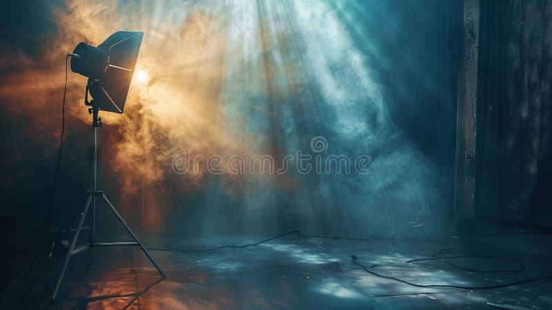 A Light Shining through Smoke in a Dark Room Stock Photo - Image of ...