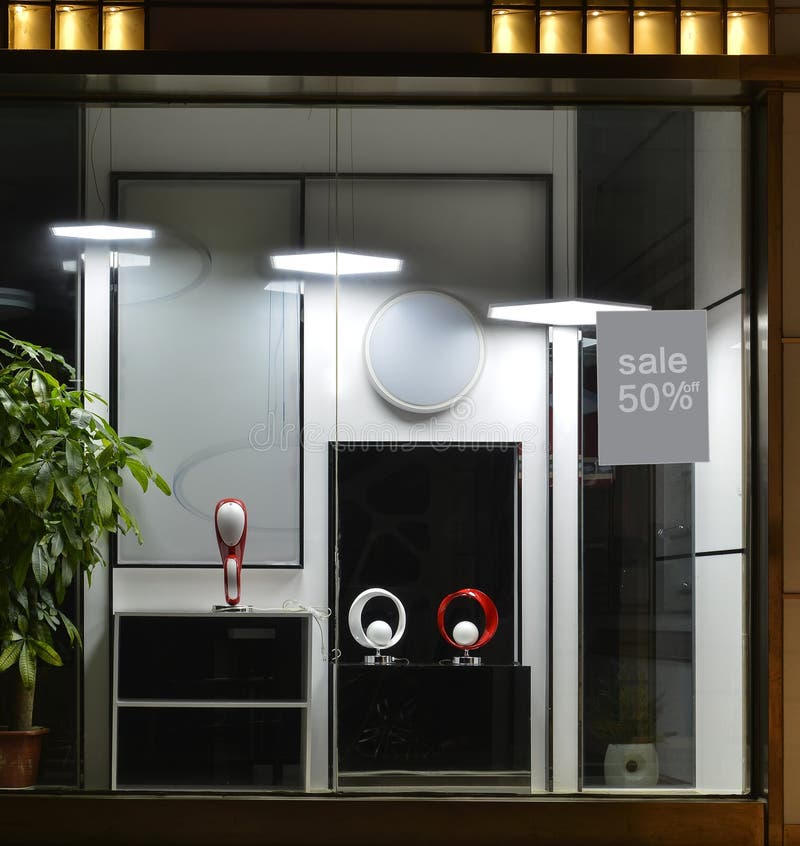 Led Light on Shop Ceiling in Modern Commercial Building Stock Image ...