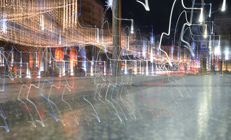 Light Show, Bucharest at Night Stock Photo - Image of romania ...