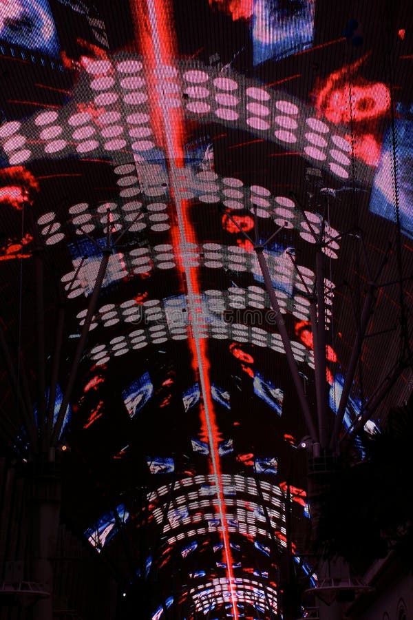Light Show on Freemont Street Editorial Photography - Image of gamble ...