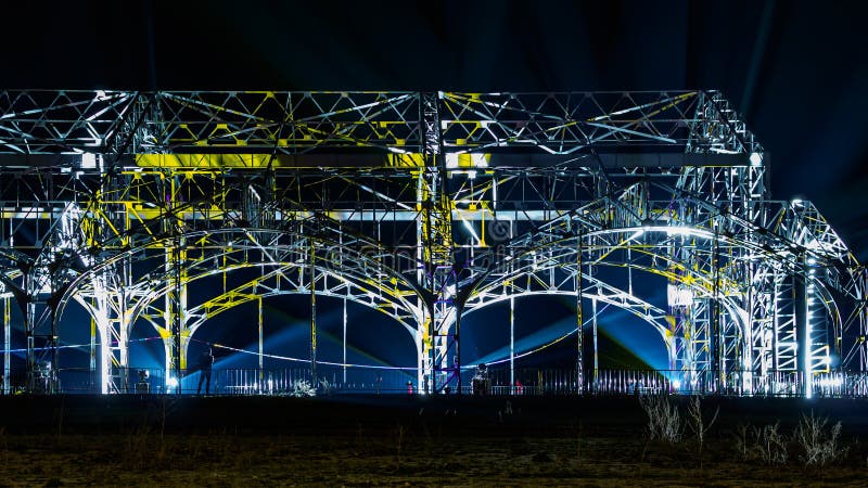 Light Show with Laser Beams and Projections Stock Image - Image of ...