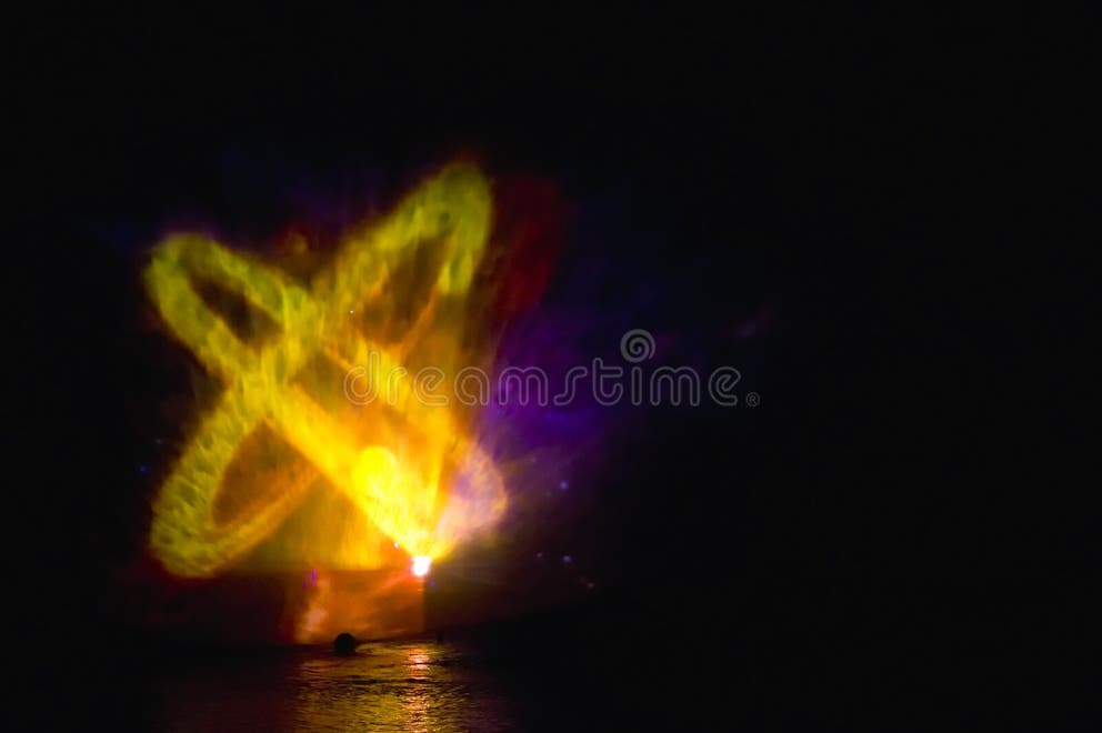 Light show over water stock photo. Image of lights, night - 5004534