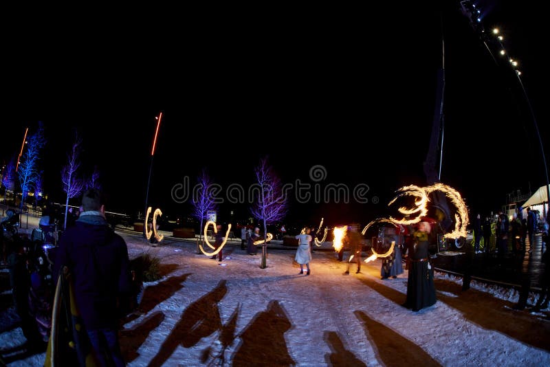 Light Show Performance during Christmas Parade Editorial Photography ...