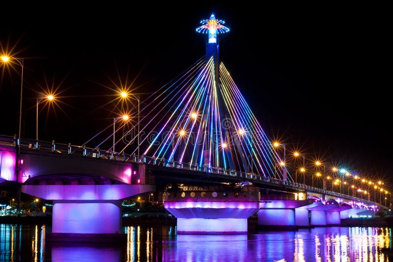 Light Show at Song Han Bridge Stock Image - Image of high, light: 25389137