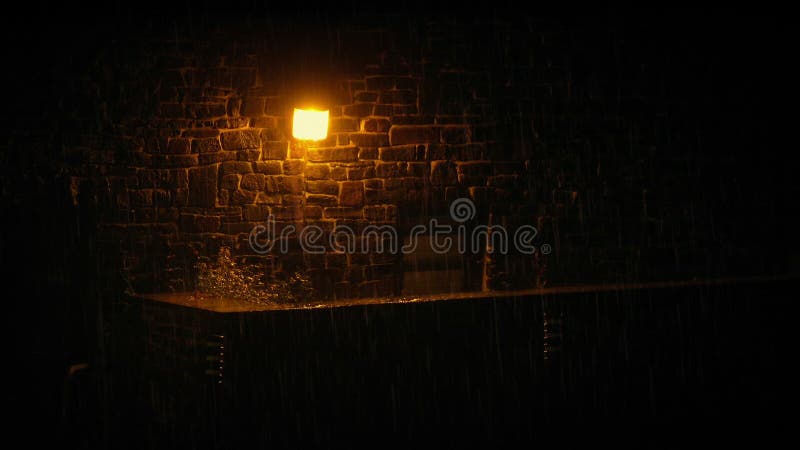 Light on or Off Building in Rain Storm at Night Stock Footage - Video ...