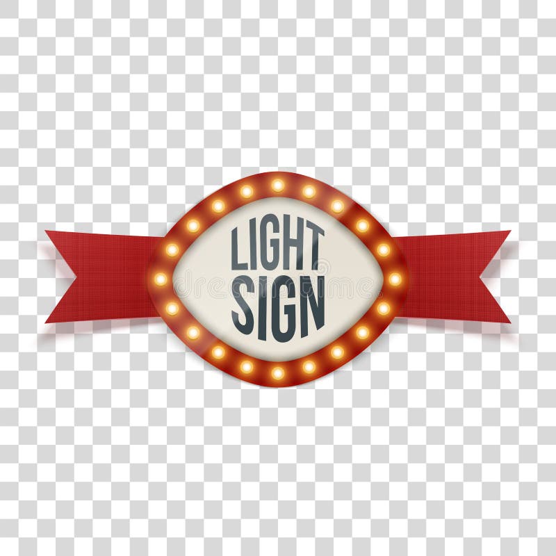Light Sign with Lamps in Realistic Style Stock Vector - Illustration of ...