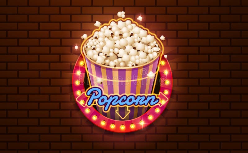 Sign with Popcorn and Cola stock vector. Illustration of design - 24279587