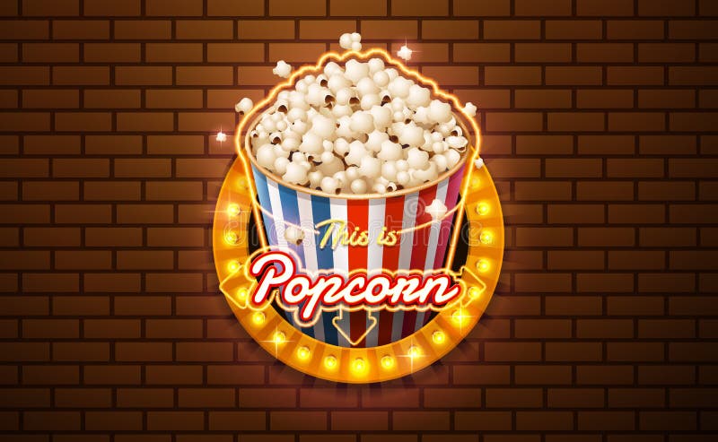 Sign with Popcorn and Cola stock vector. Illustration of design - 24279587