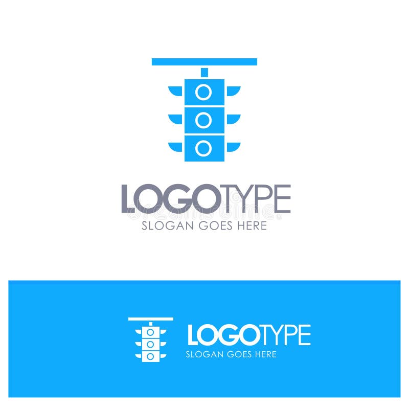 Light, Sign, Station, Traffic, Train Blue Solid Logo with Place for ...