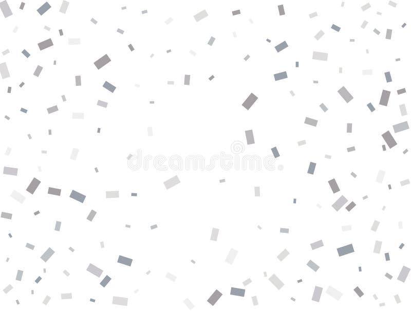 Light Silver Rectangular Glitter Confetti Background. White Festive ...