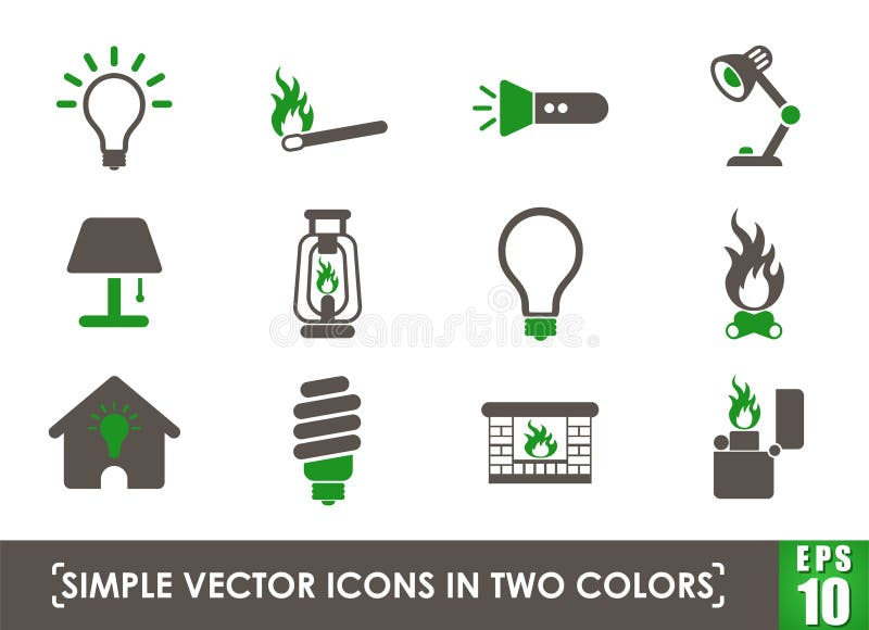 Light simple vector icons stock vector. Illustration of heat - 234567881