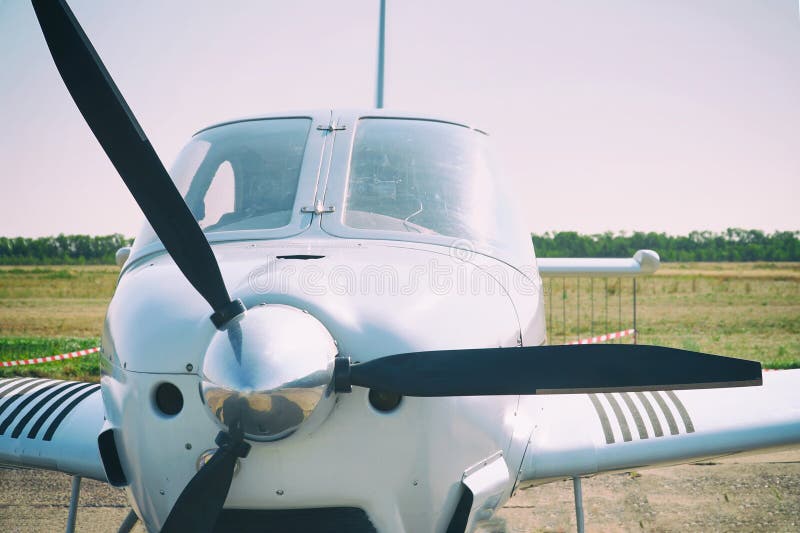 Light Single-engine Aircraft at the Airport Stock Photo - Image of ...