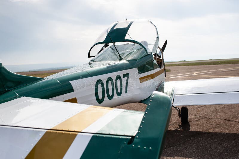 Light Single-engine Aircraft on the Runway Stock Image - Image of plane ...