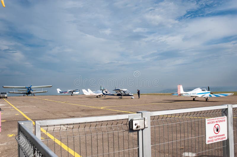 Light Single-engine Aircraft on the Runway Editorial Image - Image of ...