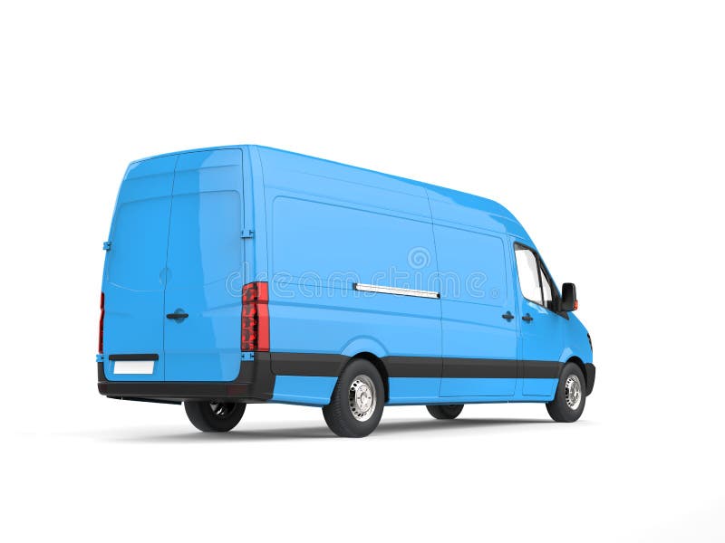 Light Sky Blue Delivery Van - Back View Stock Illustration ...