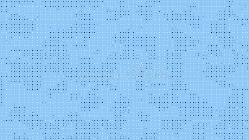 Light Sky Blue Dot Halftone Background with Black Squares in a ...