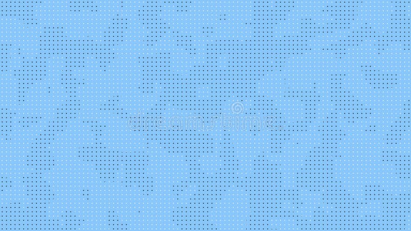 Light Sky Blue Dot Halftone Background with Black Squares in a ...