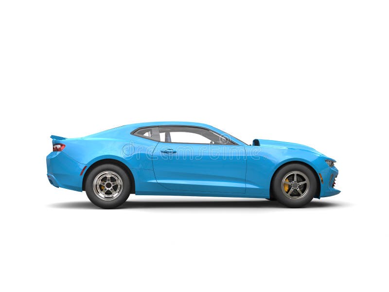 Light Sky Blue Modern Muscle Car - Side View Stock Illustration ...