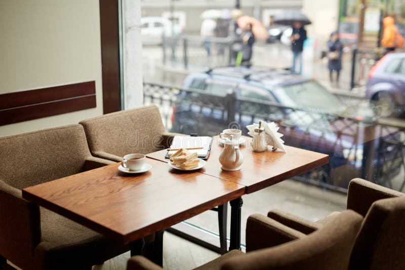 Snack In The Cafe During The Trip Stock Image - Image of drinks ...