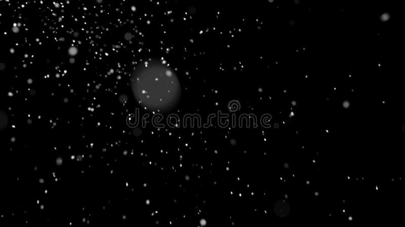 Light Soft Snow Falling Isolated on Black 4k Seamless Loop. Place it ...