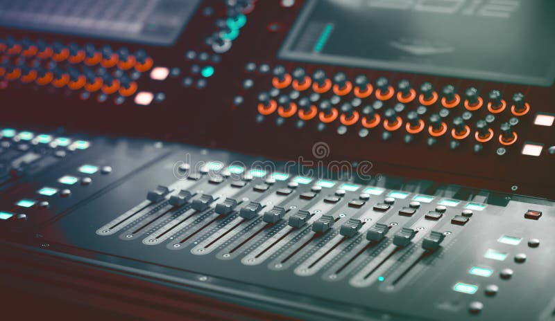 Light and Sound Control Mixer for Event on Stage. Stock Photo - Image ...