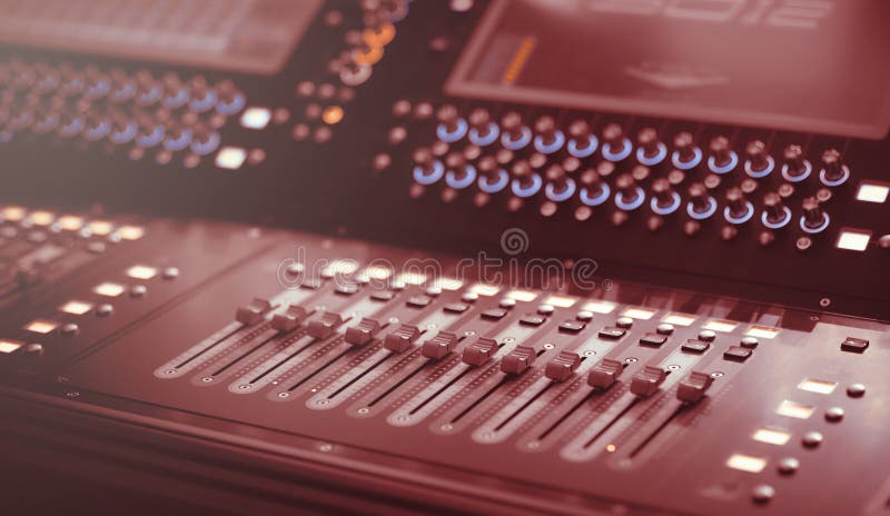 Light and Sound Control Mixer for Event on Stage. Stock Image - Image ...