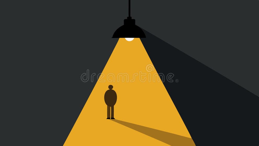 Light Source a Bright Overhead Light Shining Down Onto the Suspect ...