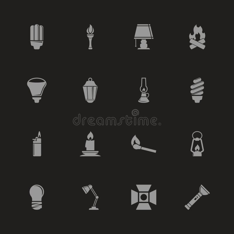 Light Source - Flat Vector Icons Stock Vector - Illustration of ...