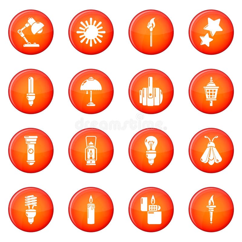 Light Source Symbols Icons Set Grey Vector Stock Vector - Illustration ...