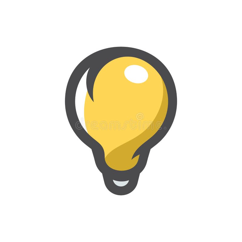 Bulb. Yellow Lightbulb Vector Icon Cartoon Illustration. Stock Vector ...