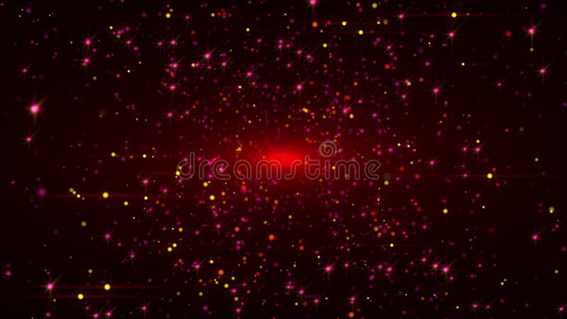 Light Source and Many Colorful Sparkle and Particles. 3d Rendering ...