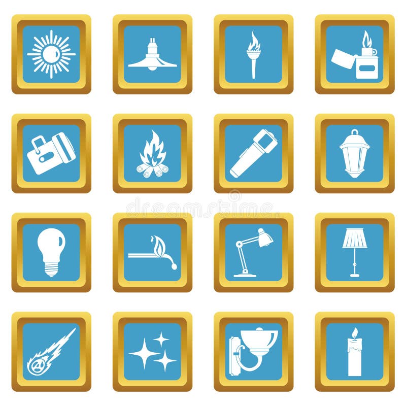 Light Source Symbols Icons Azure Stock Vector - Illustration of ...