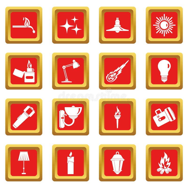 Light Source Symbols Icons Azure Stock Vector - Illustration of ...