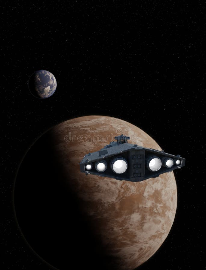 Spaceship Battle Cruiser Assault Stock Illustration - Illustration of ...