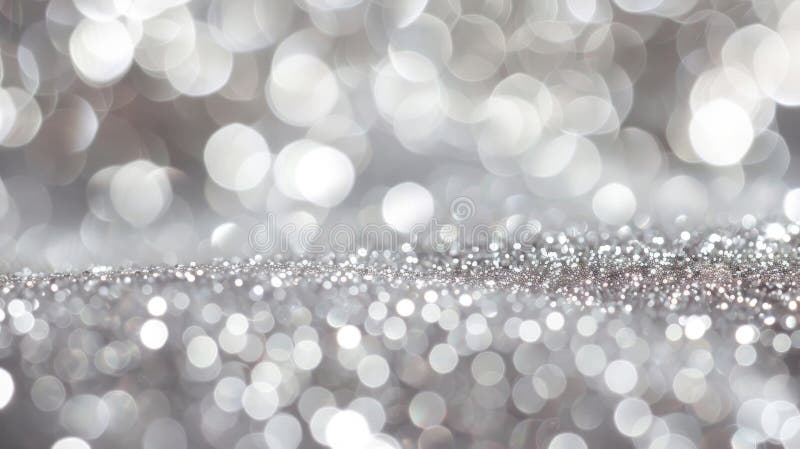 Light and Sparkle Dance in Shimmering Silver Bokeh Stock Illustration ...