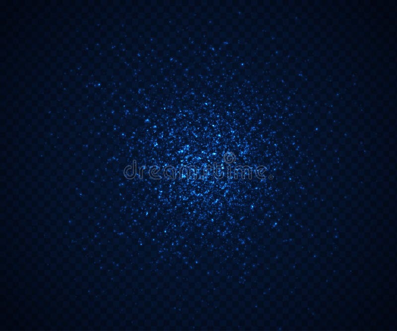Light Sparkling Effects on Dark Transparent Background. Shiny Blue ...