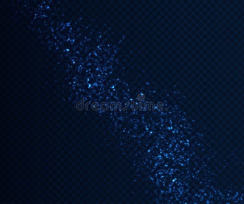 Light Sparkling Effects on Dark Transparent Background. Shiny Blue ...