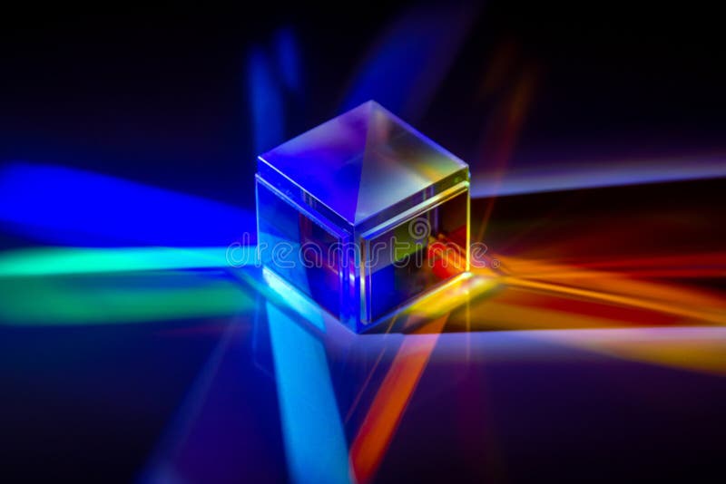 The Light Spectrum Reflected from a Crystal Cube Stock Image - Image of ...