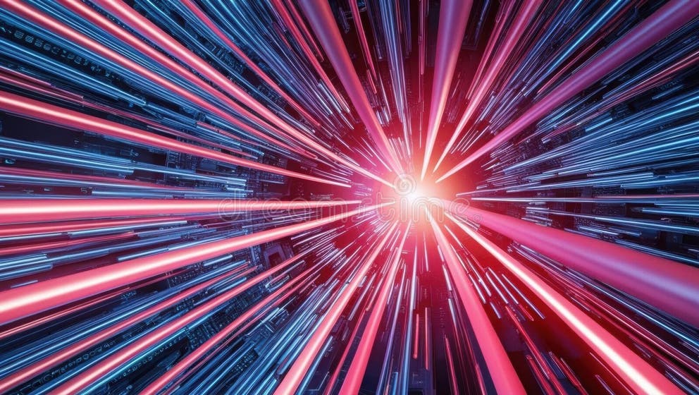 Light Speed Data Cables Create Shimmering Bandwidth Pulses in Vibrant ...