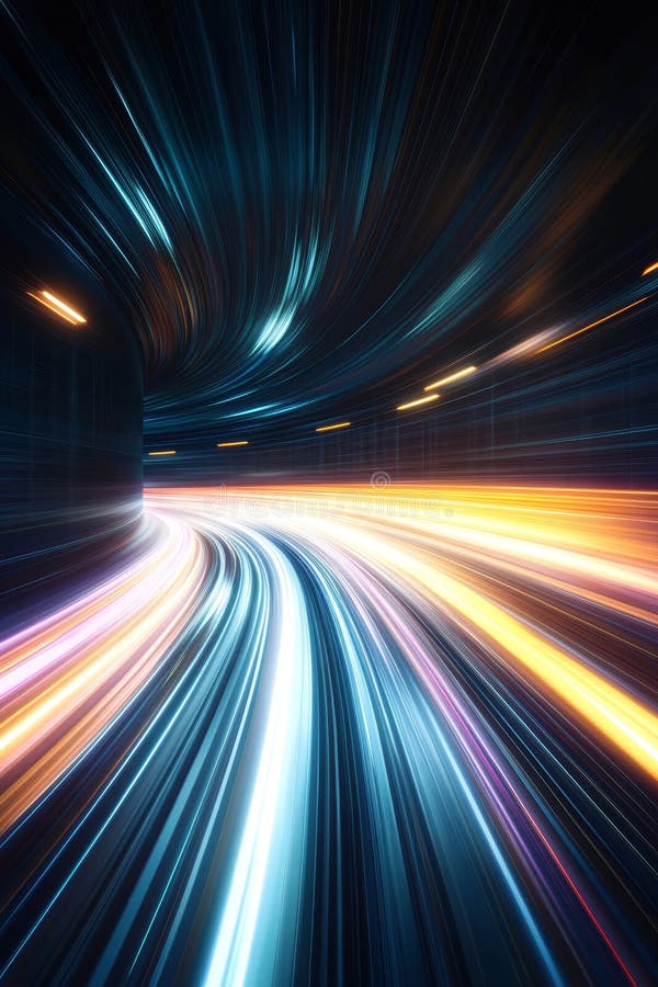 Light Speed Hyperspace Warp Background, Abstract Motion Blur with ...