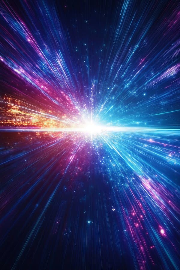 Light Speed Hyperspace Warp Background with Colorful Streaks of Light ...