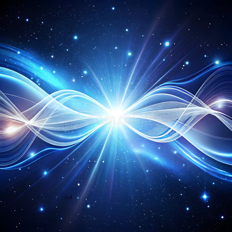 Light-speed Motion Effect with White and Blue Energy Waves Stock ...