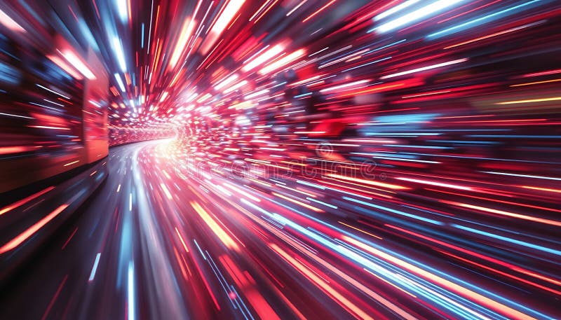Light Speed Tunnel Abstract, Futuristic Motion and Fast Travel Concept Generative AI Stock ...