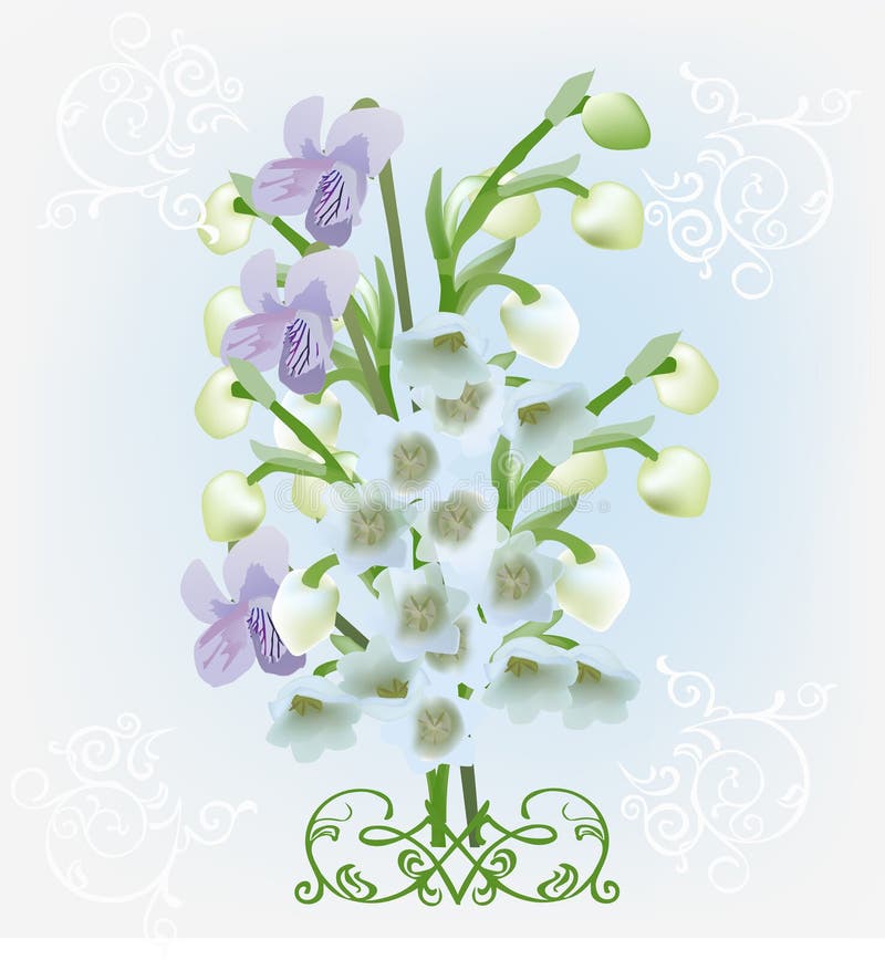Light Spring Flowers Bouquet Illustration Stock Vector - Illustration ...