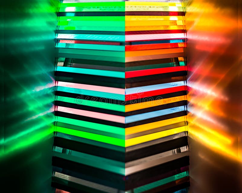 Light through Stack of Different Colours Cast Acrylic Sheet Stock Photo ...