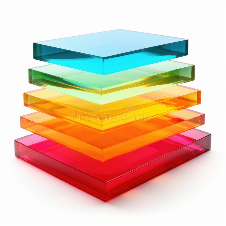 Light through Stack of Different Colors Cast Acrylic Sheet Stock Image ...